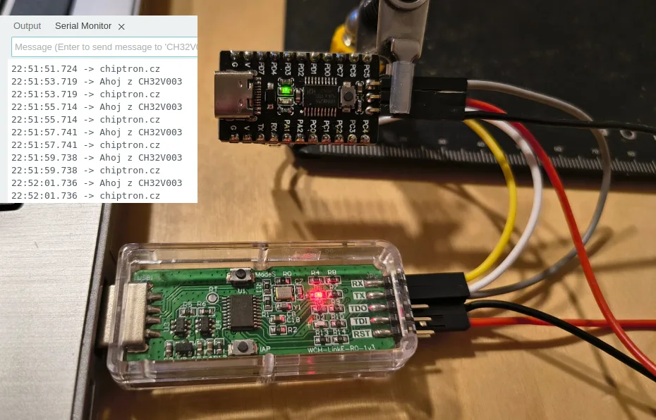 We program ultra-low-cost microcontrollers CH32V00x both in Arduino IDE and without it (Linux ...